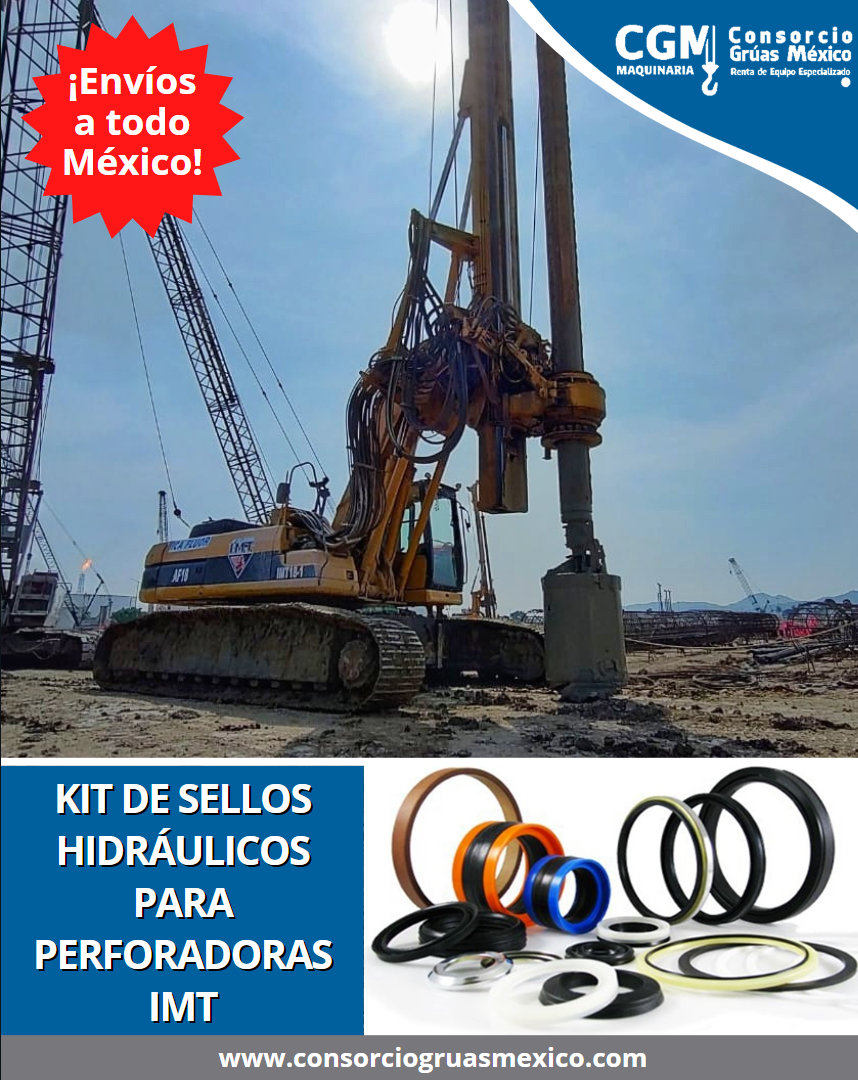 Sellos hidráulicos para perforadoras IMT | Consorcio Grúas México SA de CV